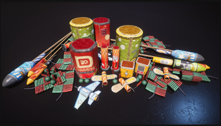 UE4 Fireworks Firecrackers Unreal 4 Firecar Prop Fireworks Prop Pack ...