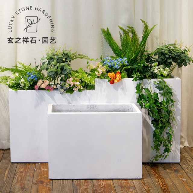 Rectangular cement flower pot flower box flower trough cigarette box ...