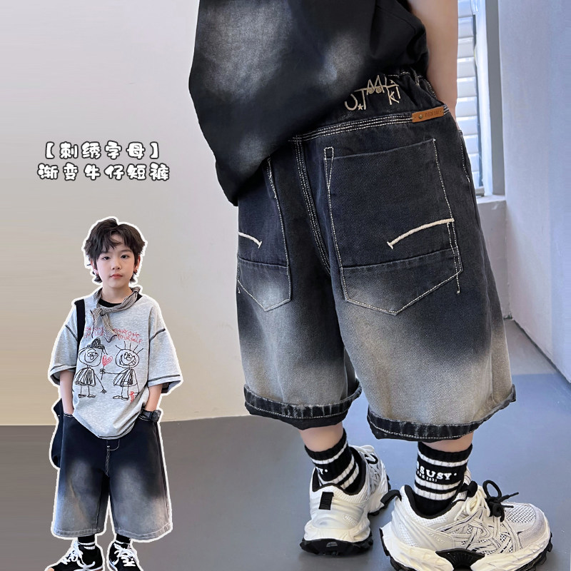 Handsome gradient! 2025 new arrival soft denim shorts for boys ...
