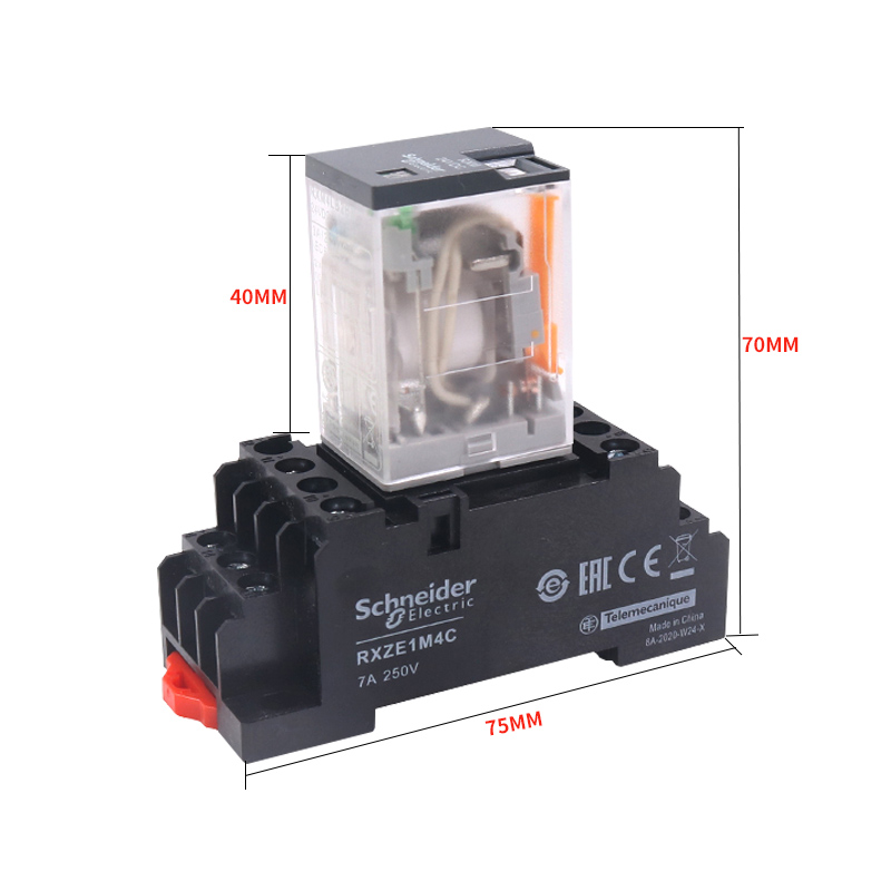 Schneider intermediate relay RXM2LB2BD DC 24V AC 14-pin small 8-pin base RXM4LB2P7