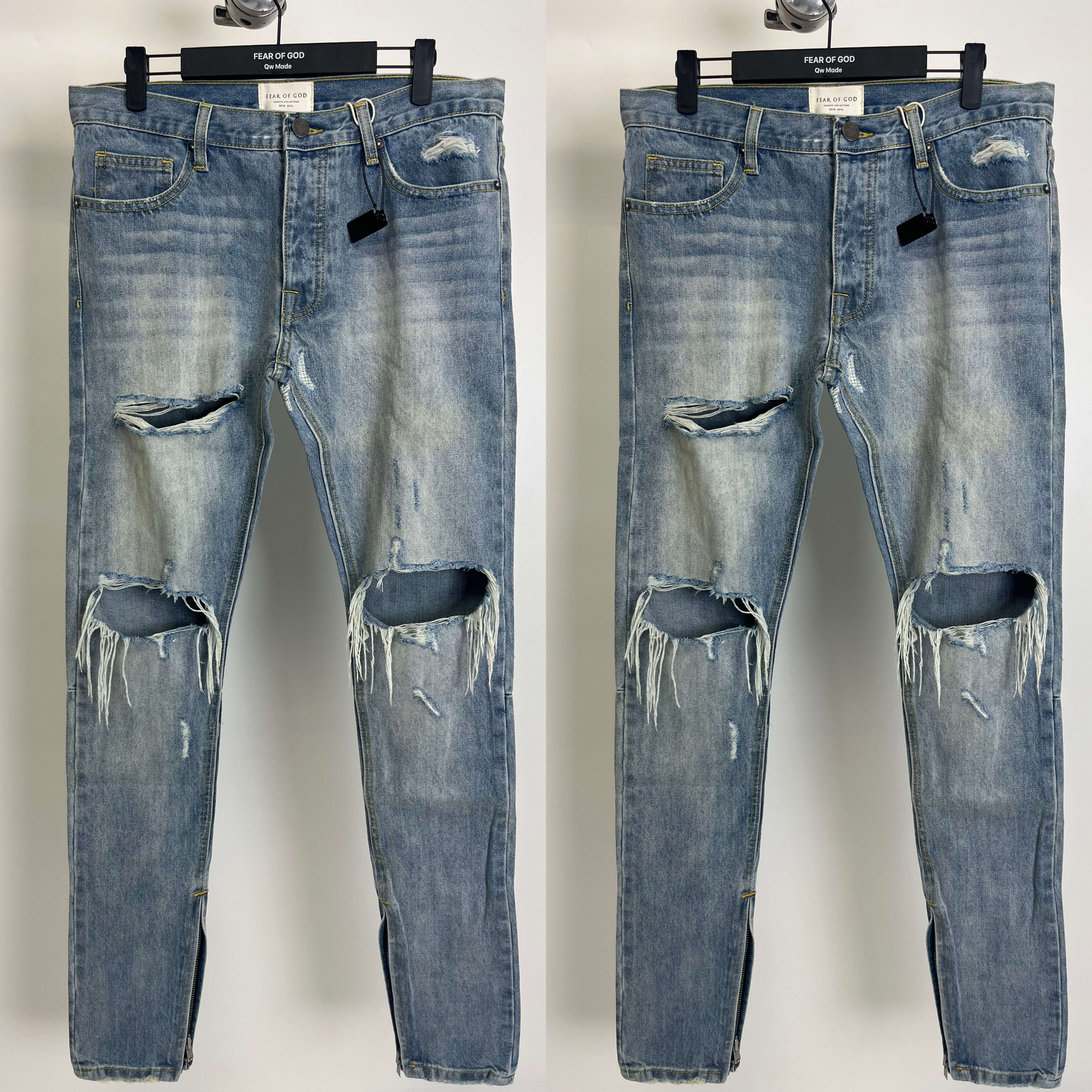 🌟穿搭必備 | QW自主高街風破洞藍牛 48小時速發🌟