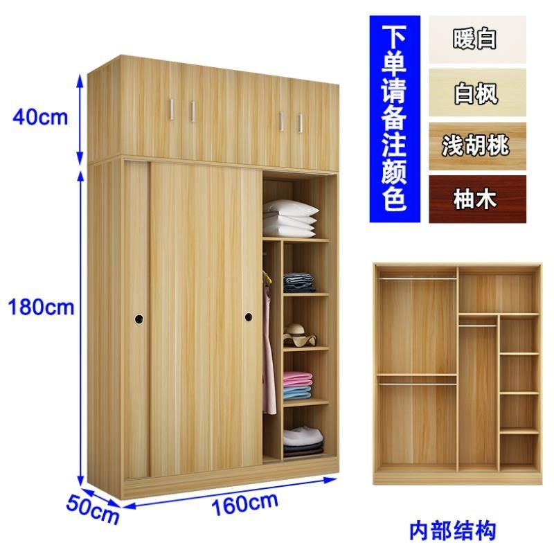 Buy 。 New one meter 1 wide wooden wardrobe wardrobe sliding door ...