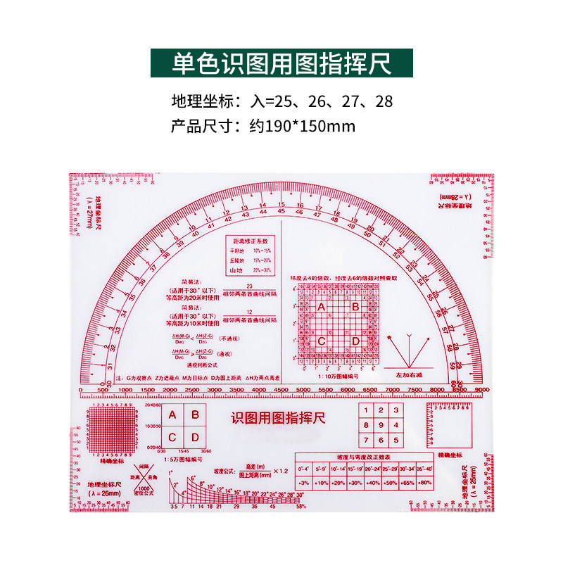[USD 9.82] Multi-functional geographic coordinate ruler of the ...
