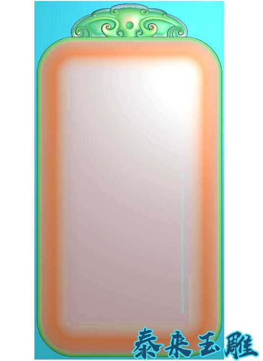 仿古牌頭素面牌平安無事牌精雕圖aby44灰度圖JDPBMP電腦雕刻圖