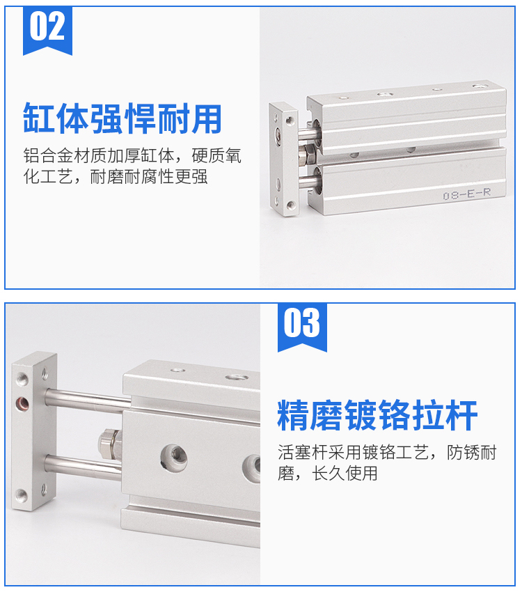 AirTac亚德客气动双杆双轴气缸TR10X10*20-30X40X50X60X75X100-S-阿里巴巴