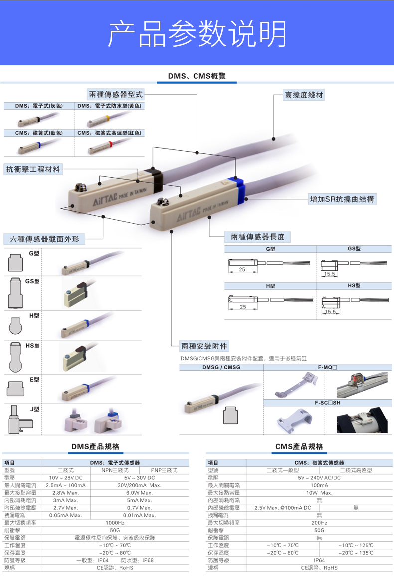 亚德客磁性传感器DMSG*CMSG*CMSJ*CMSH*CMSE-020 030电子接近开关-阿里巴巴