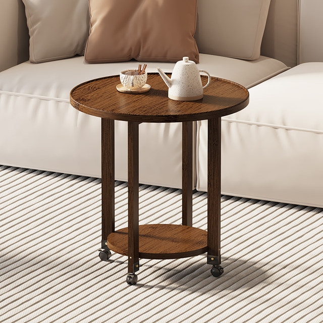 Sofa side table, small round table, movable small coffee table, simple ...