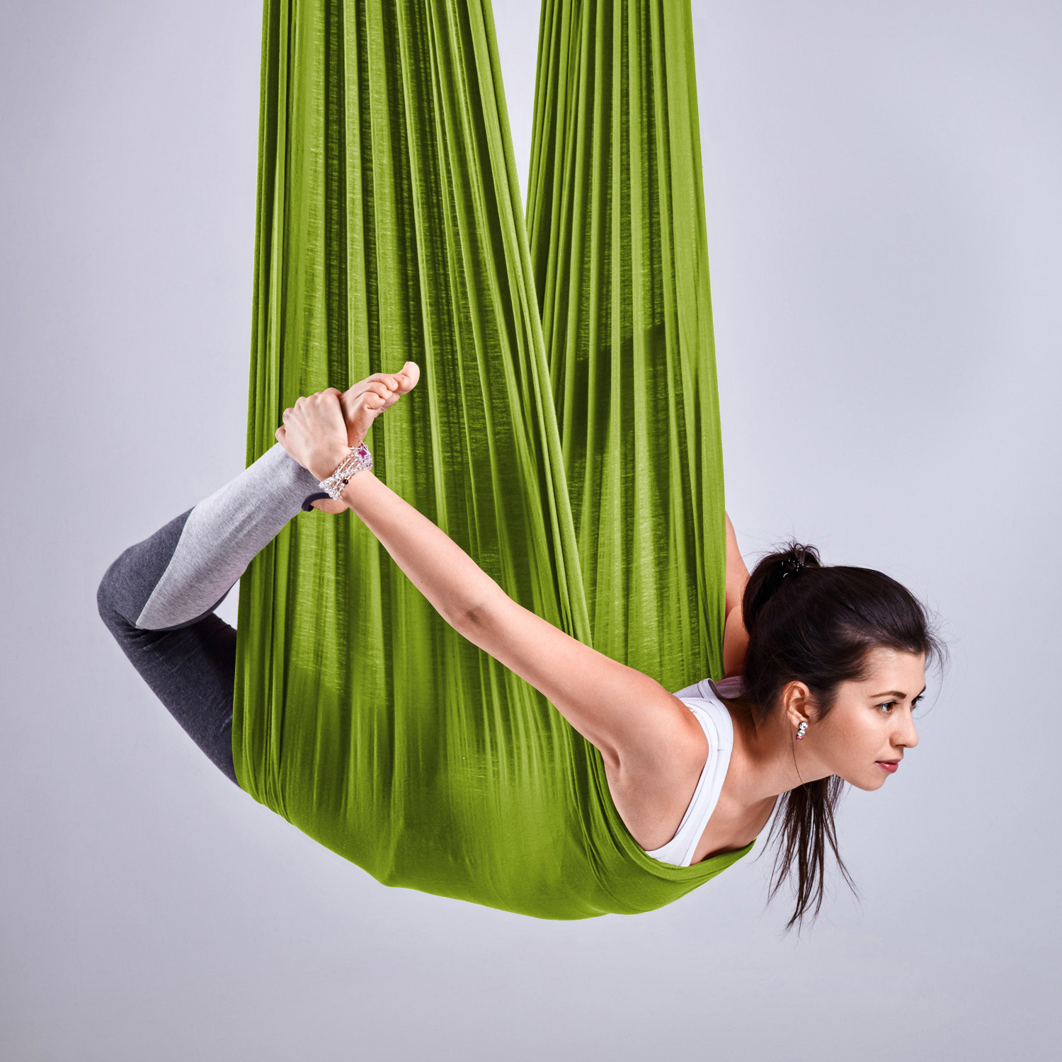 Aerial yoga hammock 8m for home low stretch indoor sling nylon stretch ...