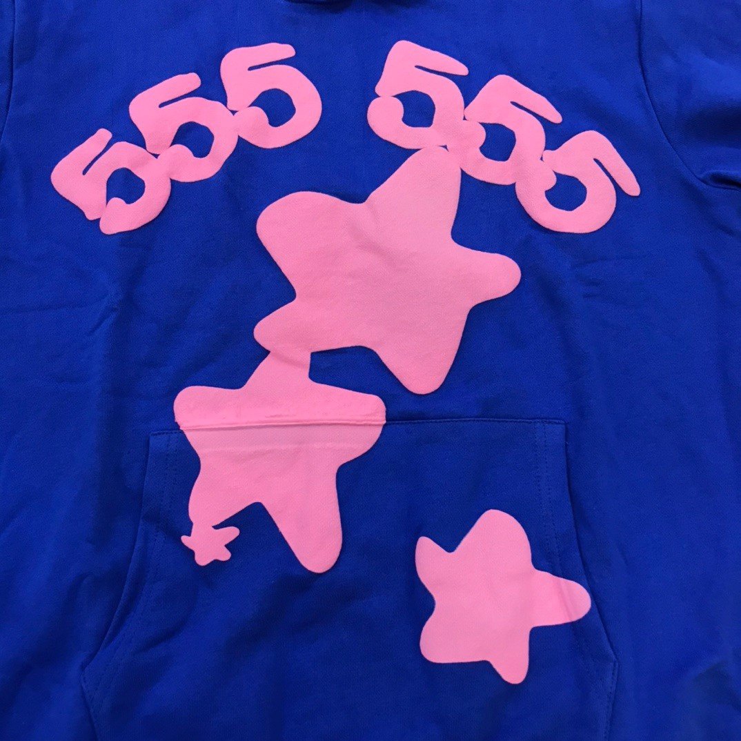 Sp5der 555555 Spider Web 'PINK' Hoodie Black