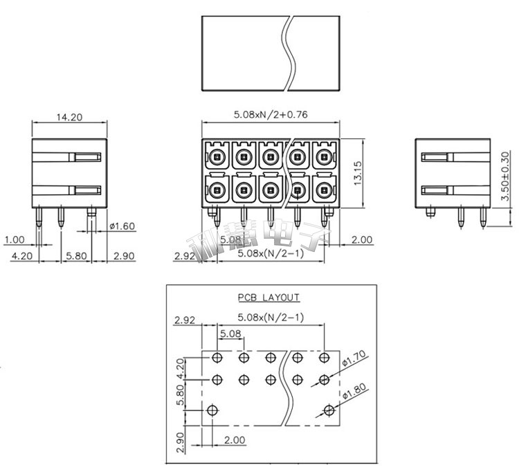 2EDGKNH 5.08黑色双层弹簧式插拨PCB接线端子紧凑型2EDGRHC铜端子-阿里巴巴