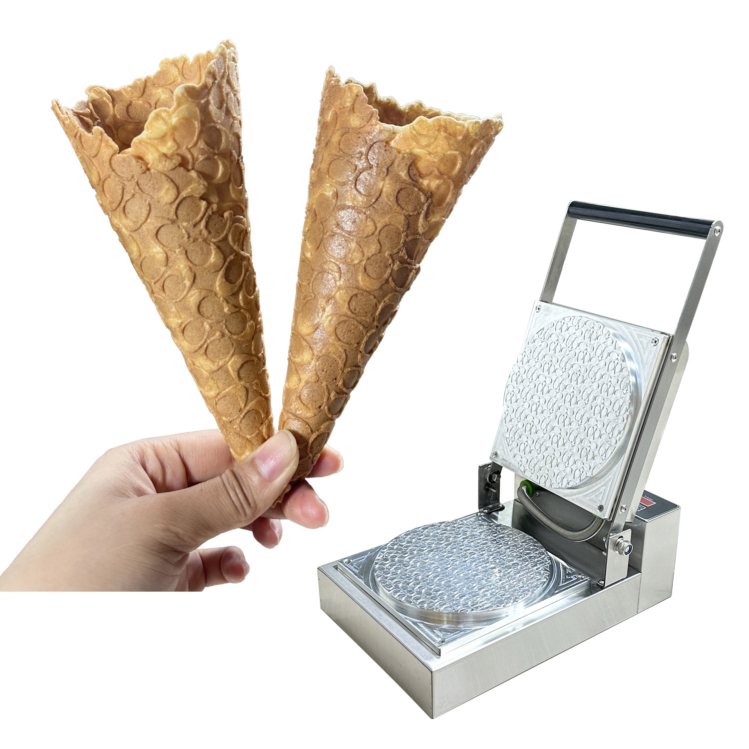 First flight of commercial gelato ice cream cone crisp machine ...