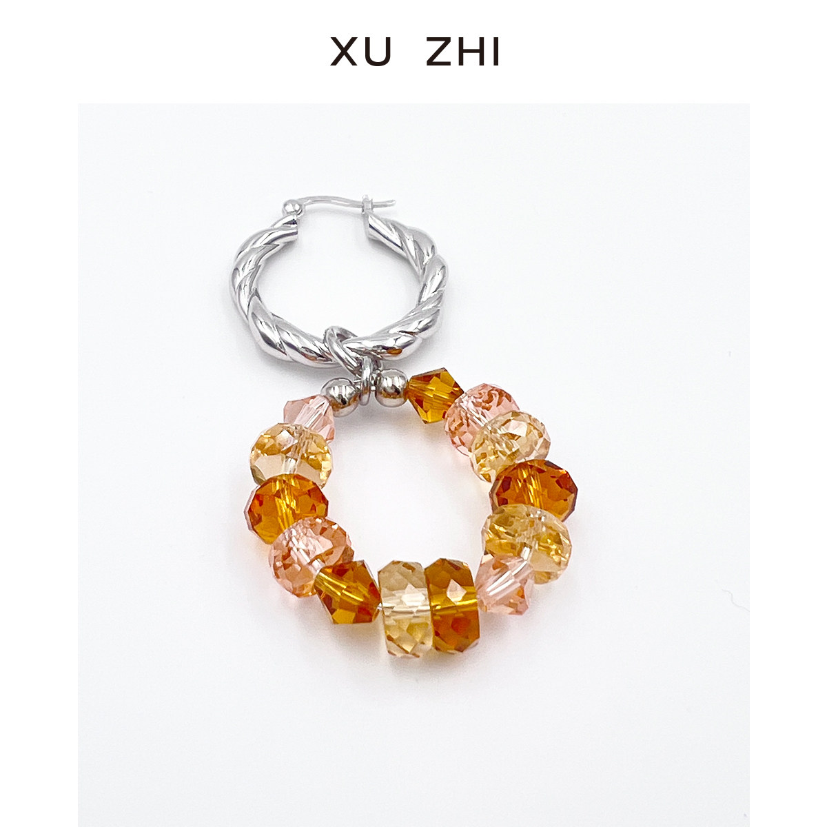 XUZHI男女同款金属扭花水晶吊坠：时尚配饰界的宠儿，情侣必备！-耳饰-淘宝好物网