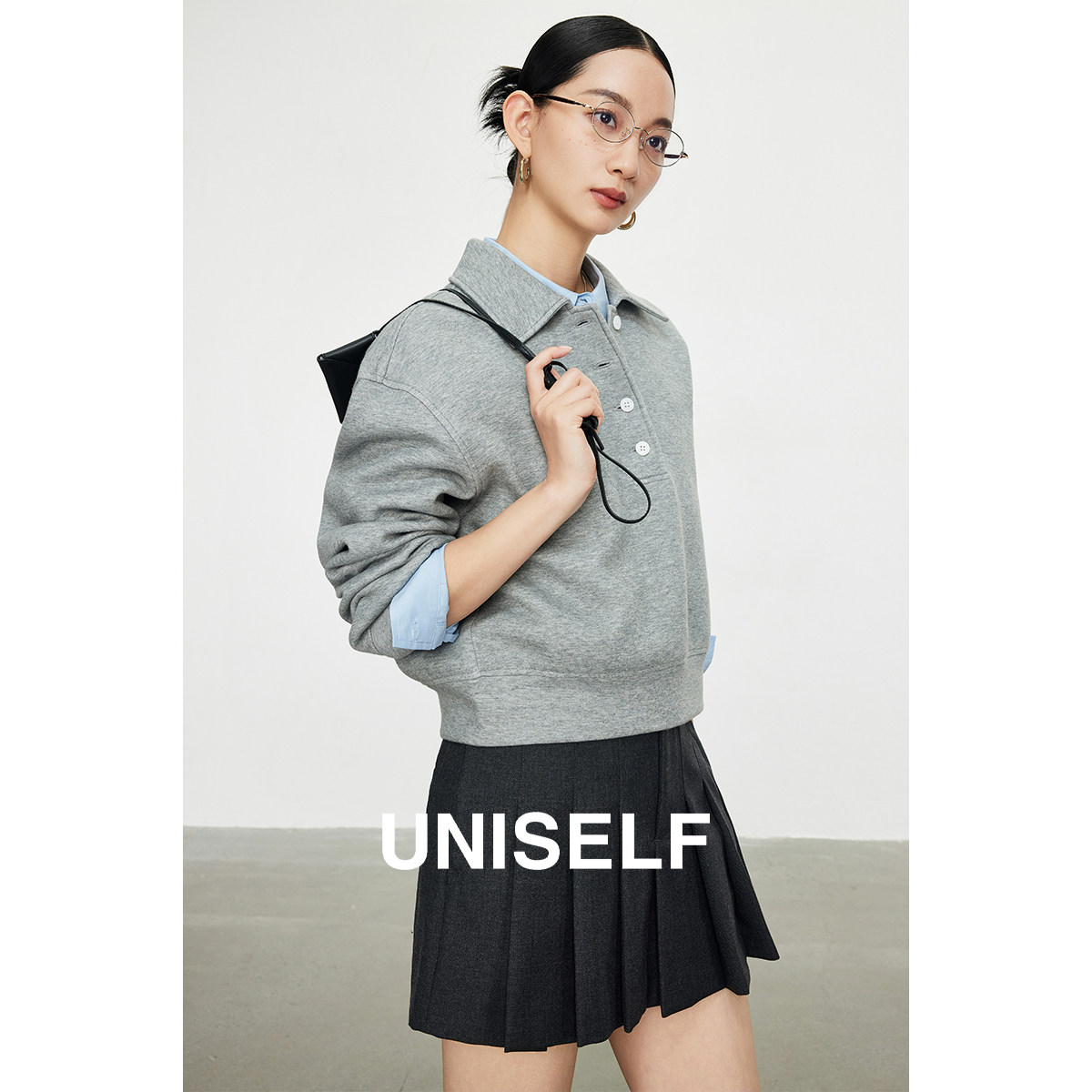 UNISELF空气层时尚Polo领卫衣：2025春新款，穿出你的百变魅力！-卫衣-淘宝好物网