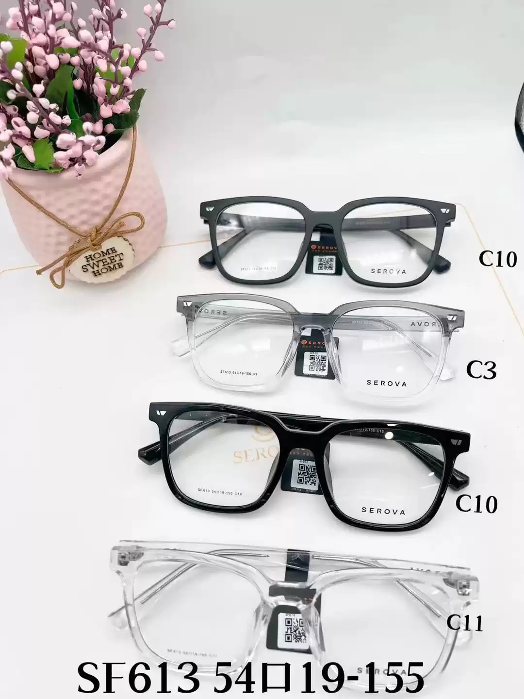 施洛华SF SL系列大框眼镜架 男女士通用防蓝光镜片搭配板材加金属材质