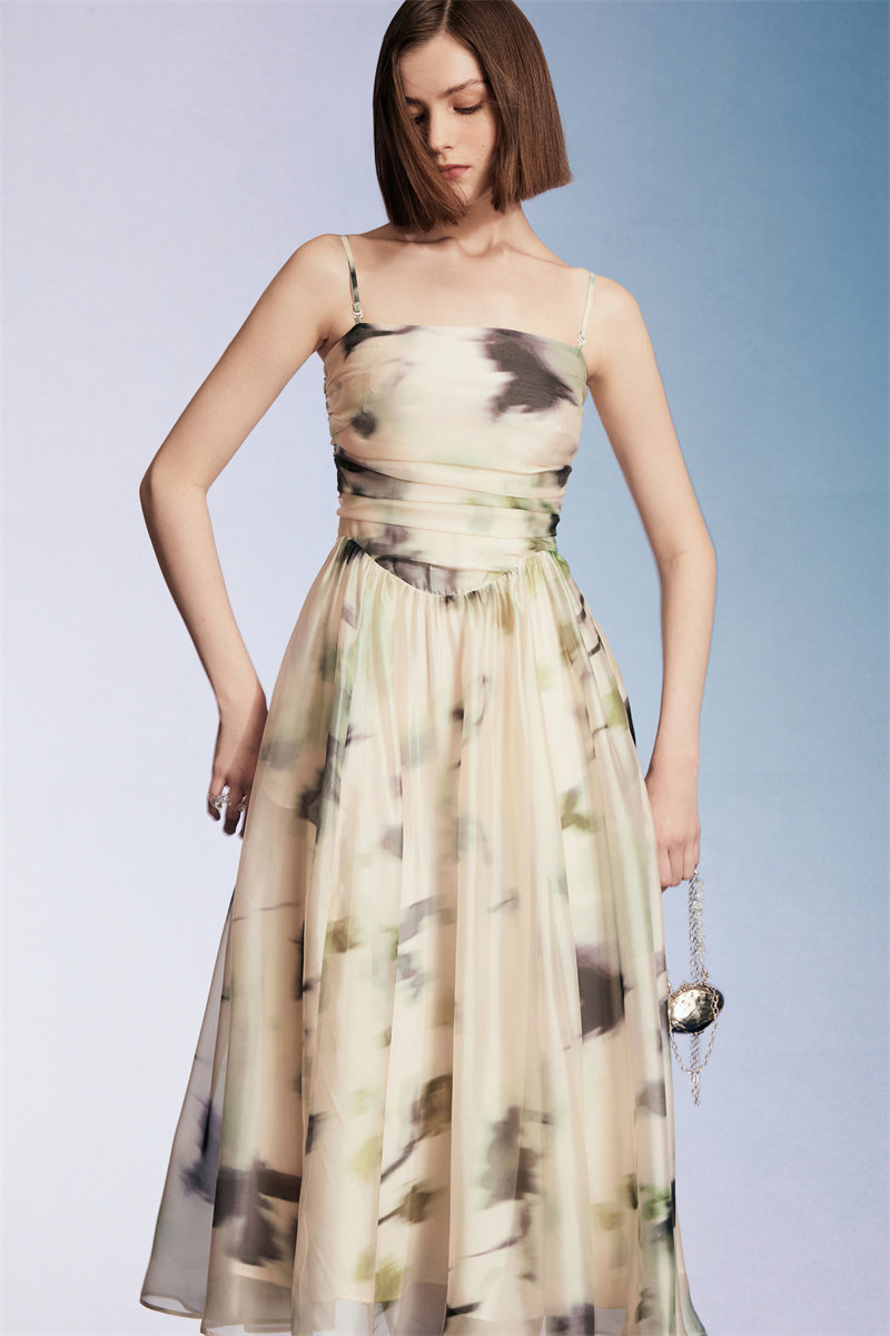 PURITY RING cocktail morandi-print organza slip dress- Rome – GOOD GIRL ...
