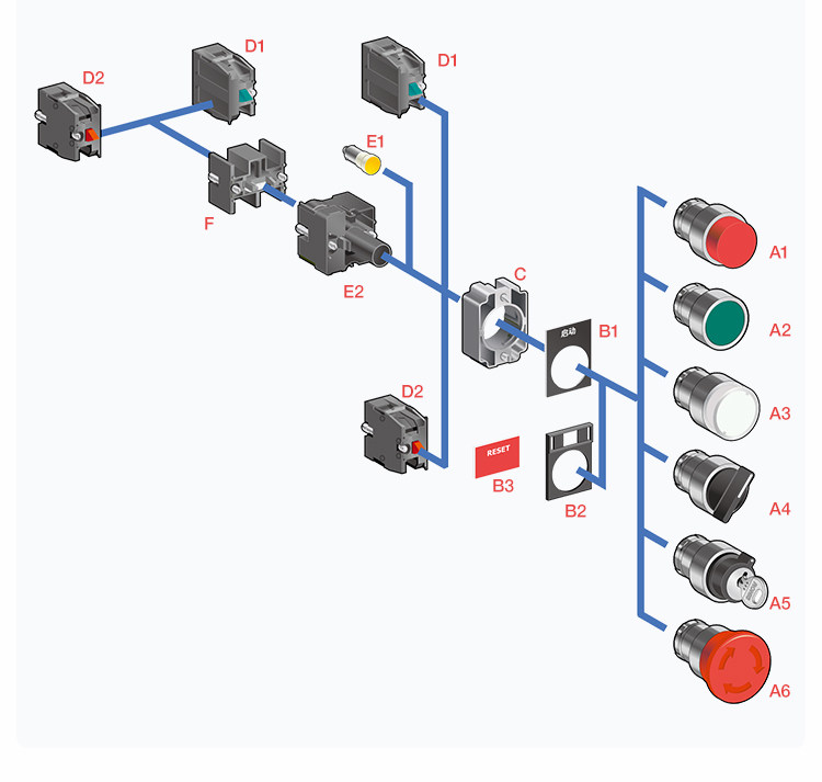 全新原厂Schneider 选择开关按钮头 ZB2BD2C/BD3C ZB2BD4C/BD5C-阿里巴巴