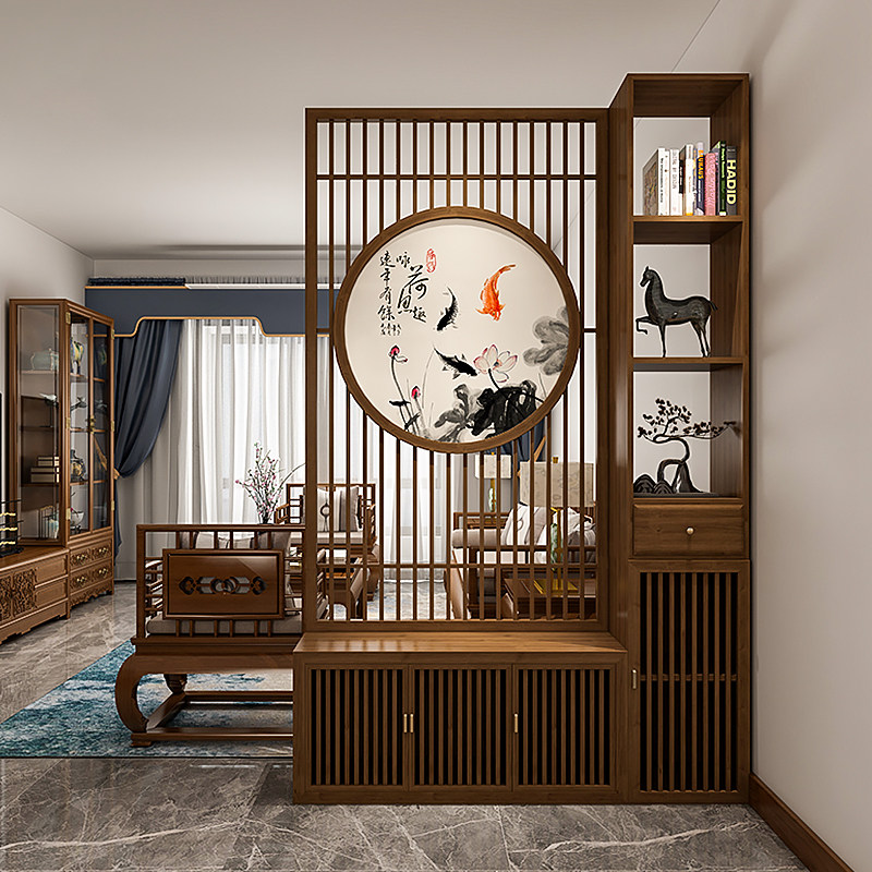 [USD 386.96] Screen new Chinese partition living room shoe cabinet one ...