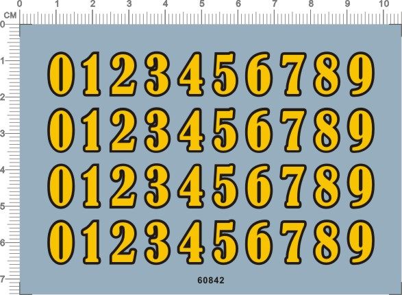 60842 digital car number model water sticker: 🚗 Turn your model car ...