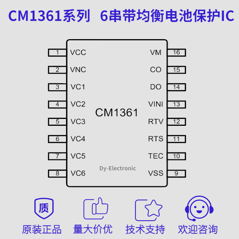 CM1361-DAT 创芯微 6串锂电池保护芯片 CM1361