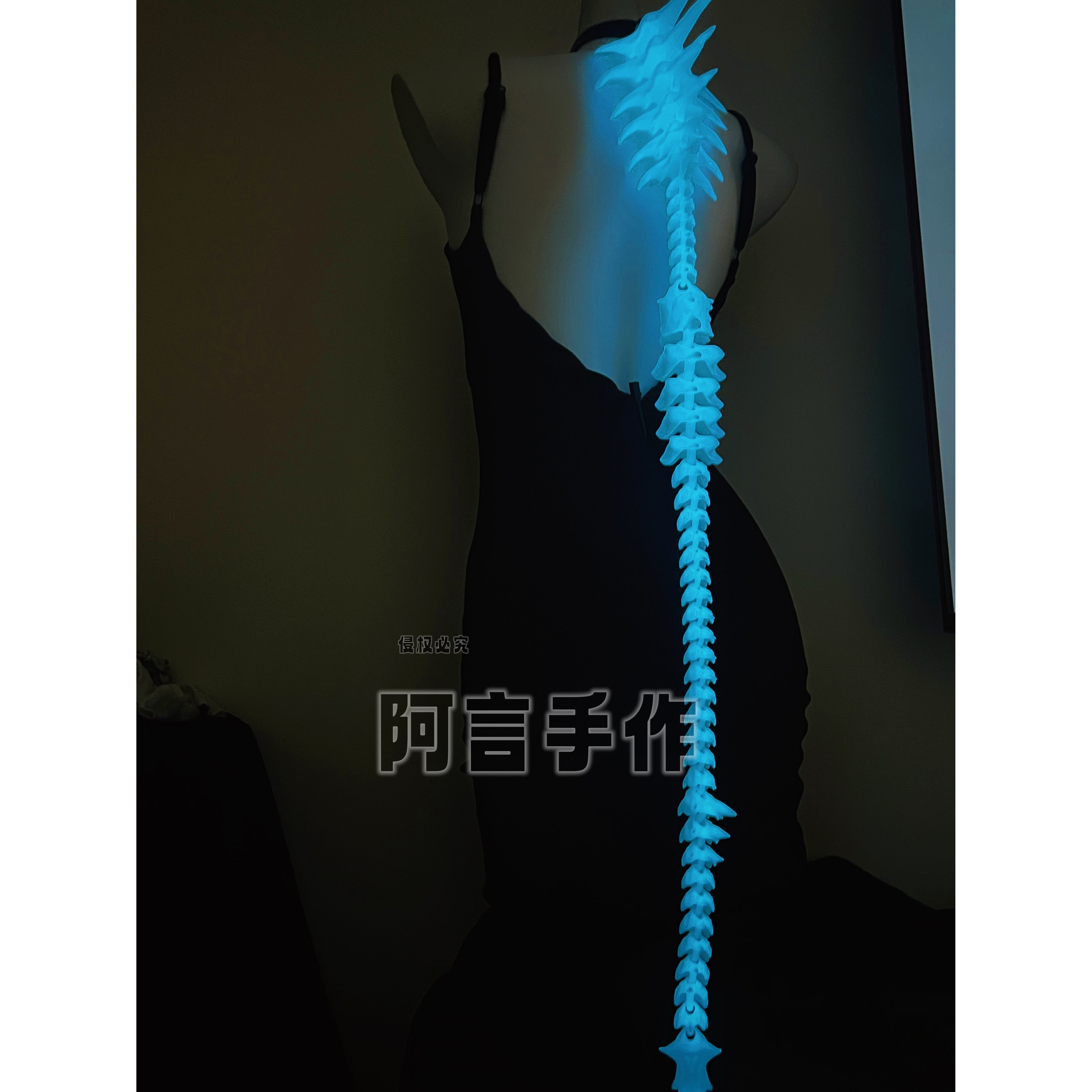 Ayan's handmade original back accessory spine glow-in-the-dark cos prop ...