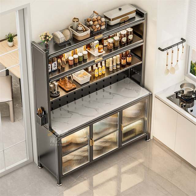 Kitchen shelves landing multi -layer rock plate storage cabinet ...