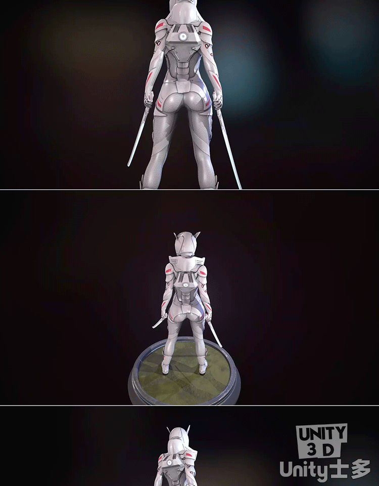 Unity3D科幻赛博朋克女战士刺客机器人物动画模型Ciber girl 1.0 - 人物角色 - 绘图狗-设计灵感素材集散地