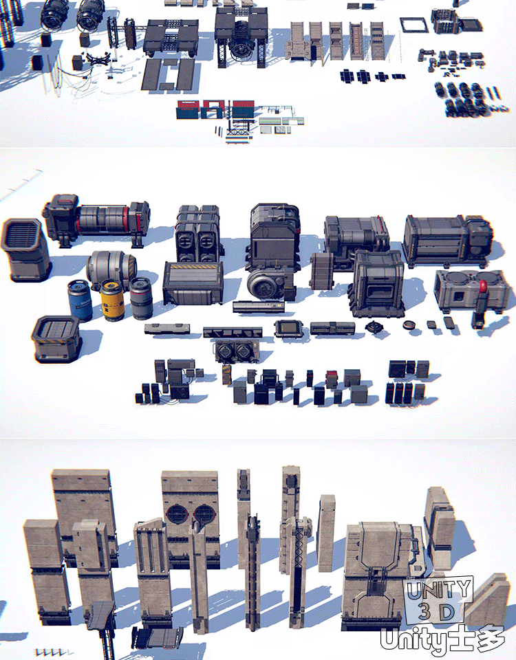 Unity3D科幻太空外星殖民地工业基地堡垒场景模型Sci-Fi base 1.1 - 场景模型 - 绘图狗-设计灵感素材集散地