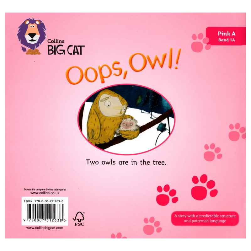 Collins Big Cat Band 1A / Pink A Oops, Owl!，孩子的英语启蒙读物推荐-考试类原版书-淘宝好物网
