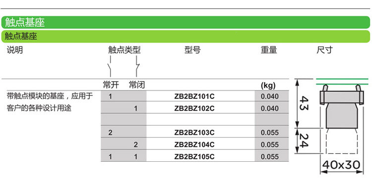 全新原厂 带灯按钮基座ZB2BWB31C ZB2BWB42C ZB2BWB51C ZB2BWM11C-阿里巴巴
