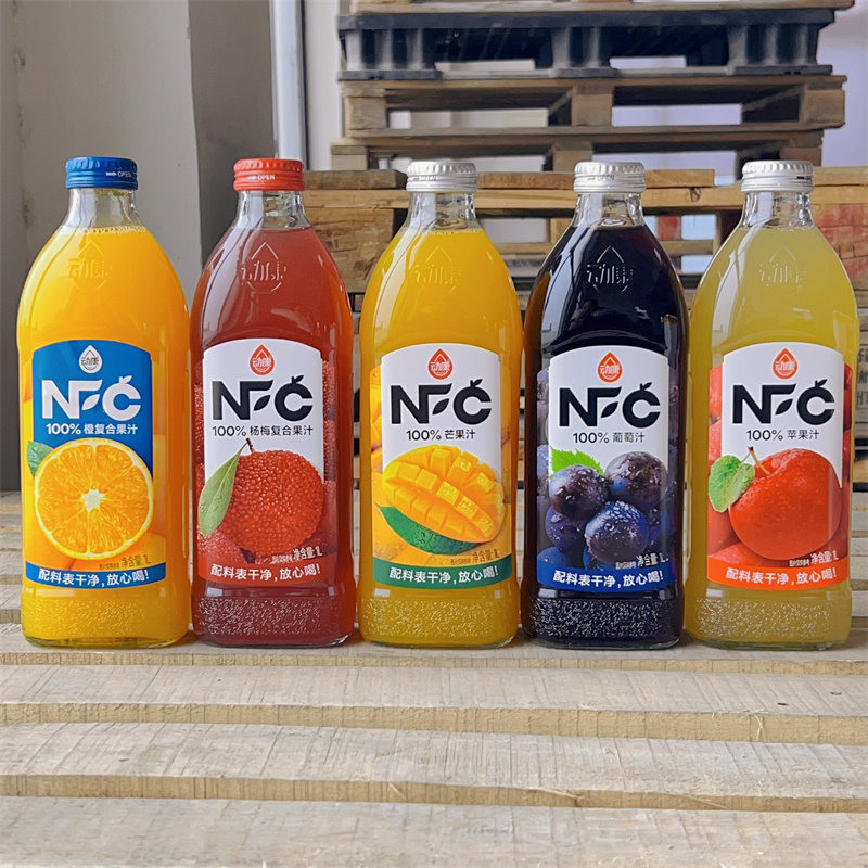 【1L*6瓶】动康1升装NFC100%葡萄汁/苹果汁橙汁大瓶聚餐果汁饮料-Taobao