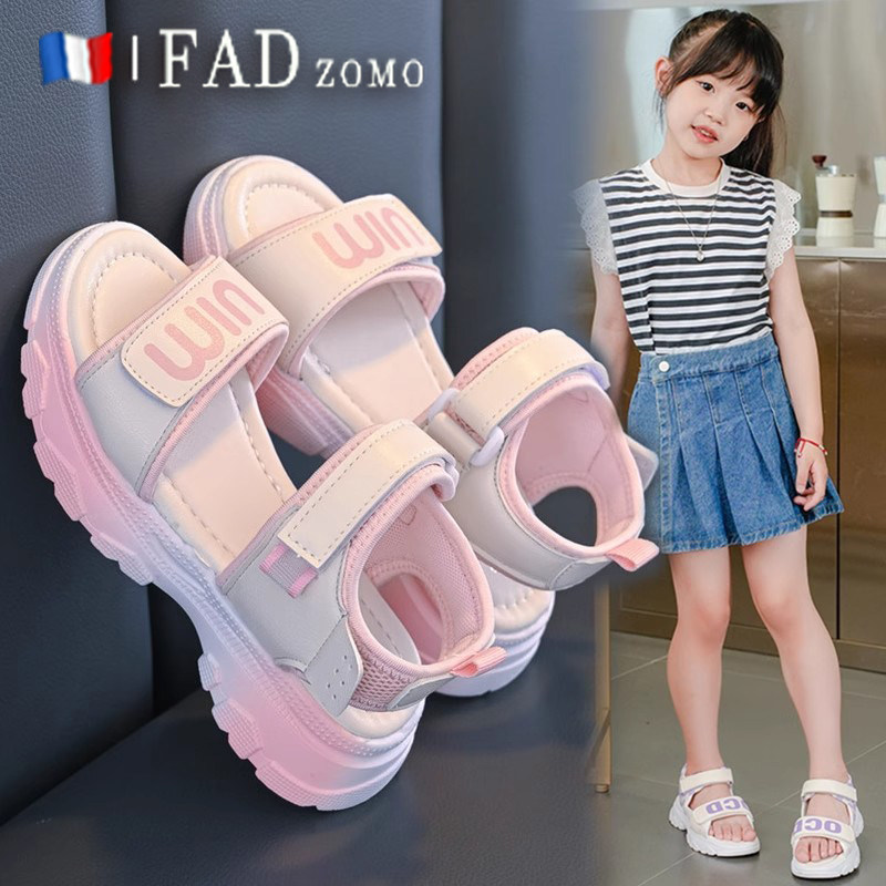 法国Fad Zomo女童可爱卡通凉鞋夏季2025运动软底露趾儿童沙滩凉鞋