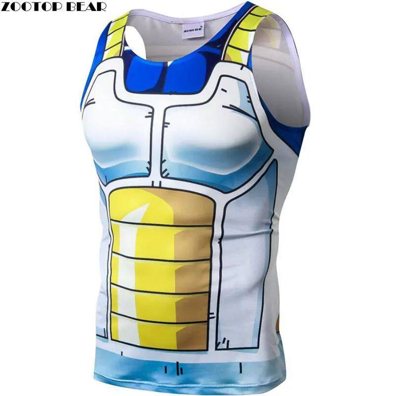 3D Anime Tank Tops Men Anime Vest singlet Tops Tees Goku Wai