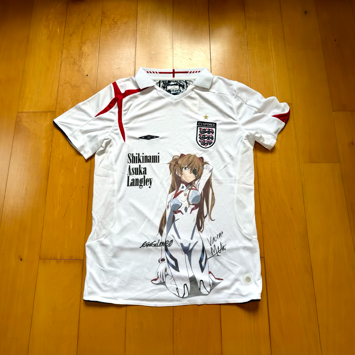 Eva asuka white and red jersey retro style jersey | the neon genesis ...