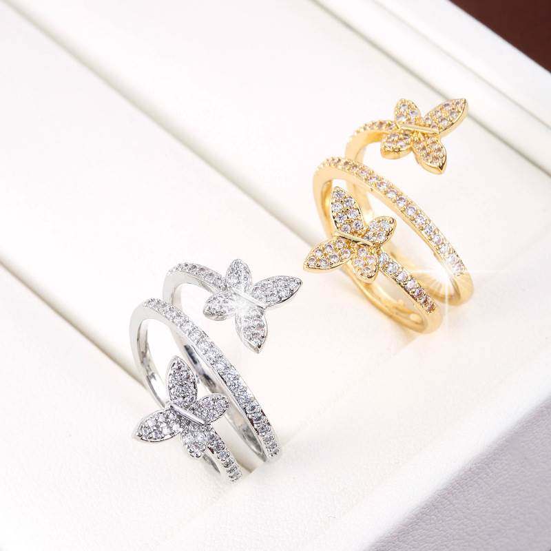 Fashion Zircon Stainless Steel Rings For Women Eternity Prom