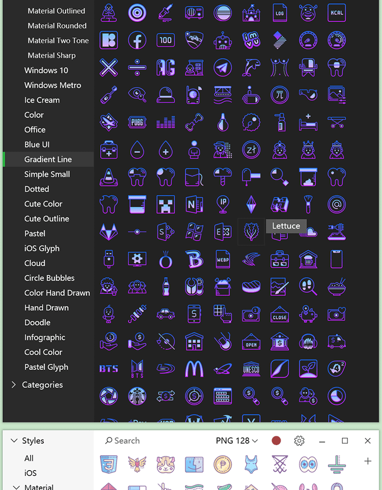 Icons8Pichon图标库Win版135000+矢量ICON免扣logo图库png素材svg - 软件插件 - 绘图狗-设计灵感素材集散地