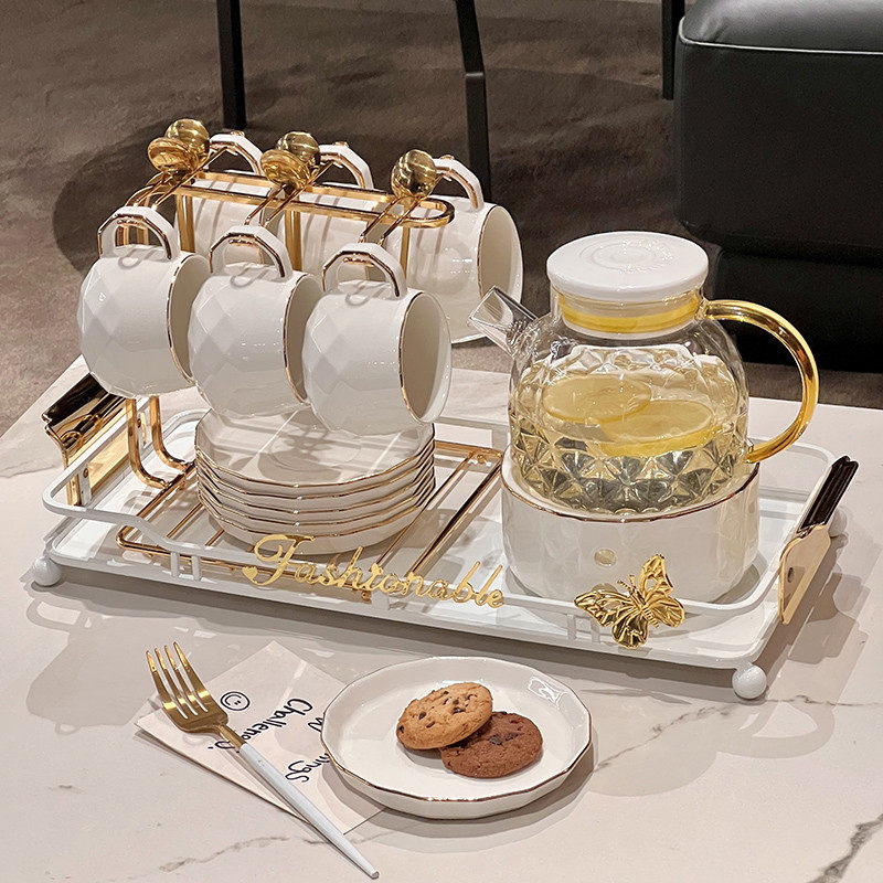 0J0輕奢水杯家用客廳喬遷新居杯子水壺杯具整套茶杯茶具套組-Taobao