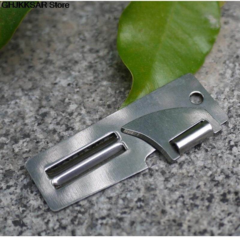 Stainless Steel 2 in 1 EDC Pocket Multi Tool Outdoor Can Ope