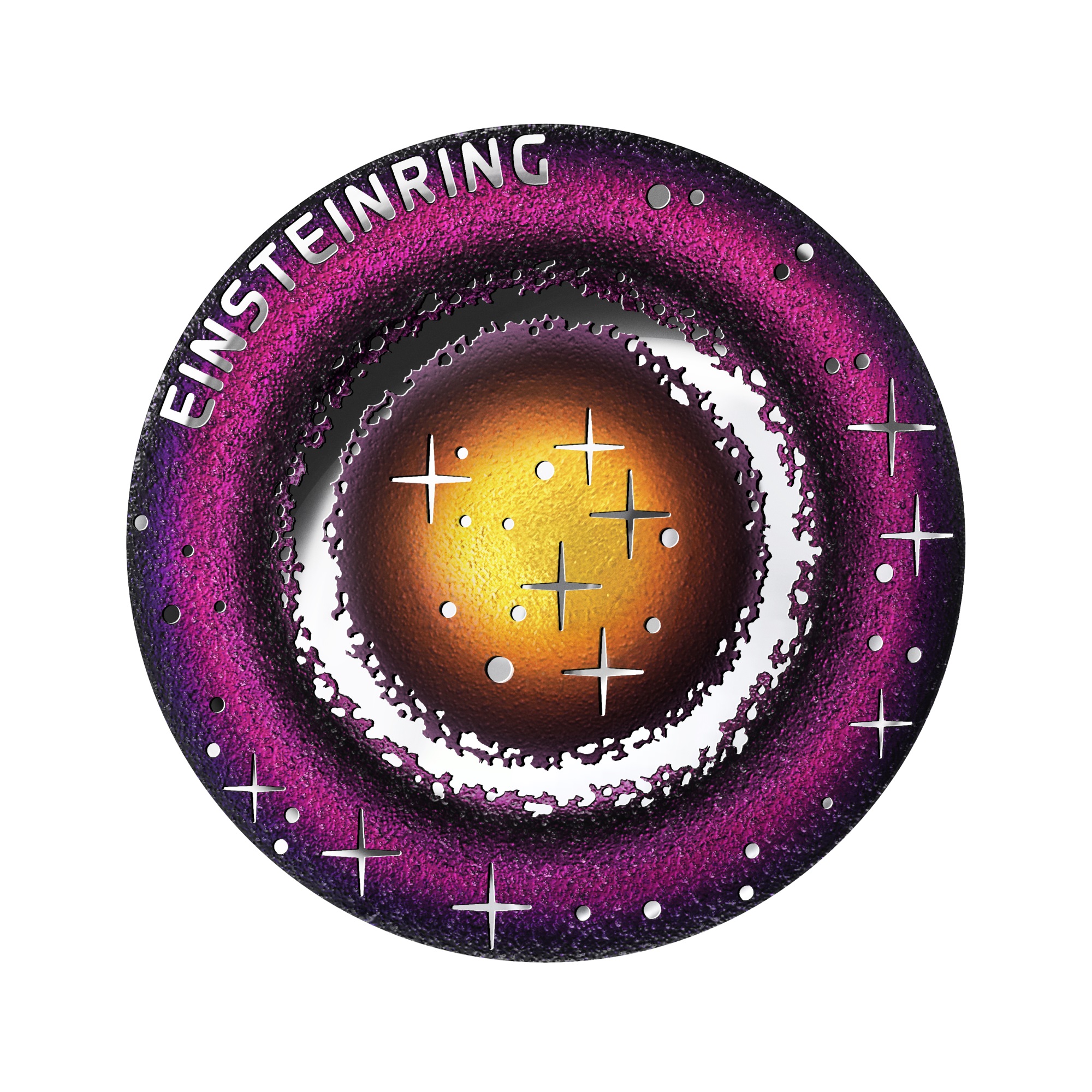 现货 奥地利2024年宇宙之美(2)爱因斯坦环 彩色凹面精制纪念银币