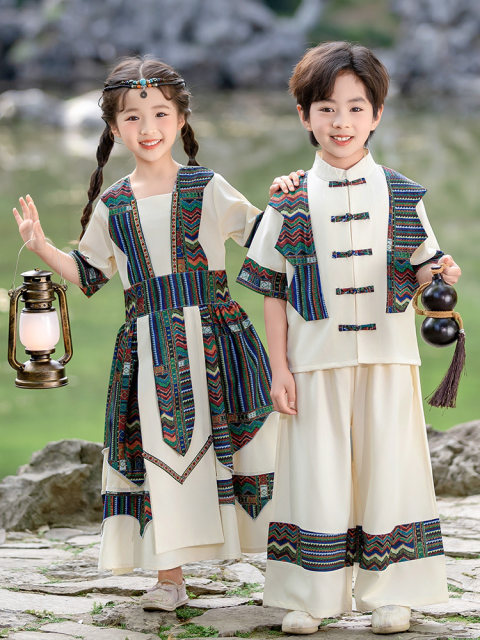 Chinese style June 1st performance costume summer short-sleeved exotic ...