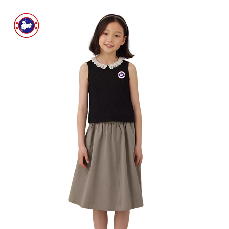 正品 DEEGAR GOOSE大鹅雪咒女童夏季花边领t恤儿童背心打底外穿潮