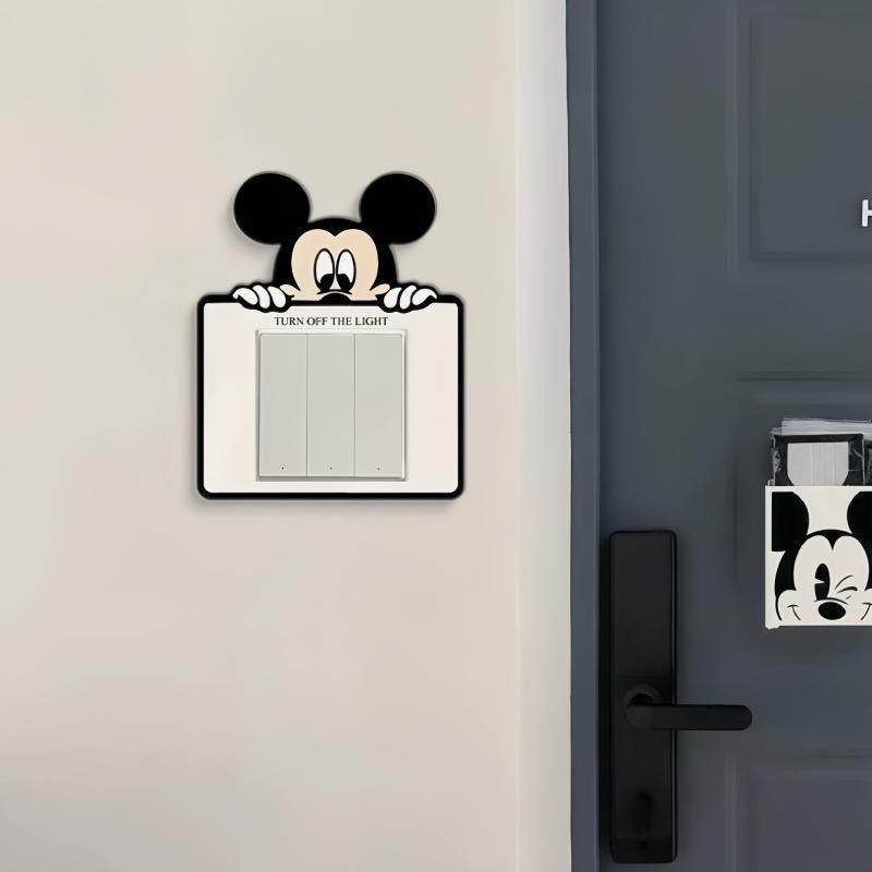 Mickey mouse outlet cover + switch sticker! moisture-proof and dust ...