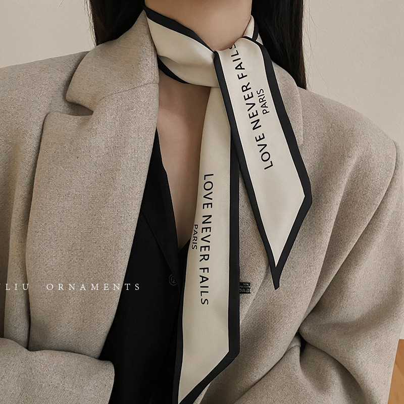 复古法式小长条丝巾发带女绑发2023年新款百搭配衬衫夏季ins领巾-Taobao