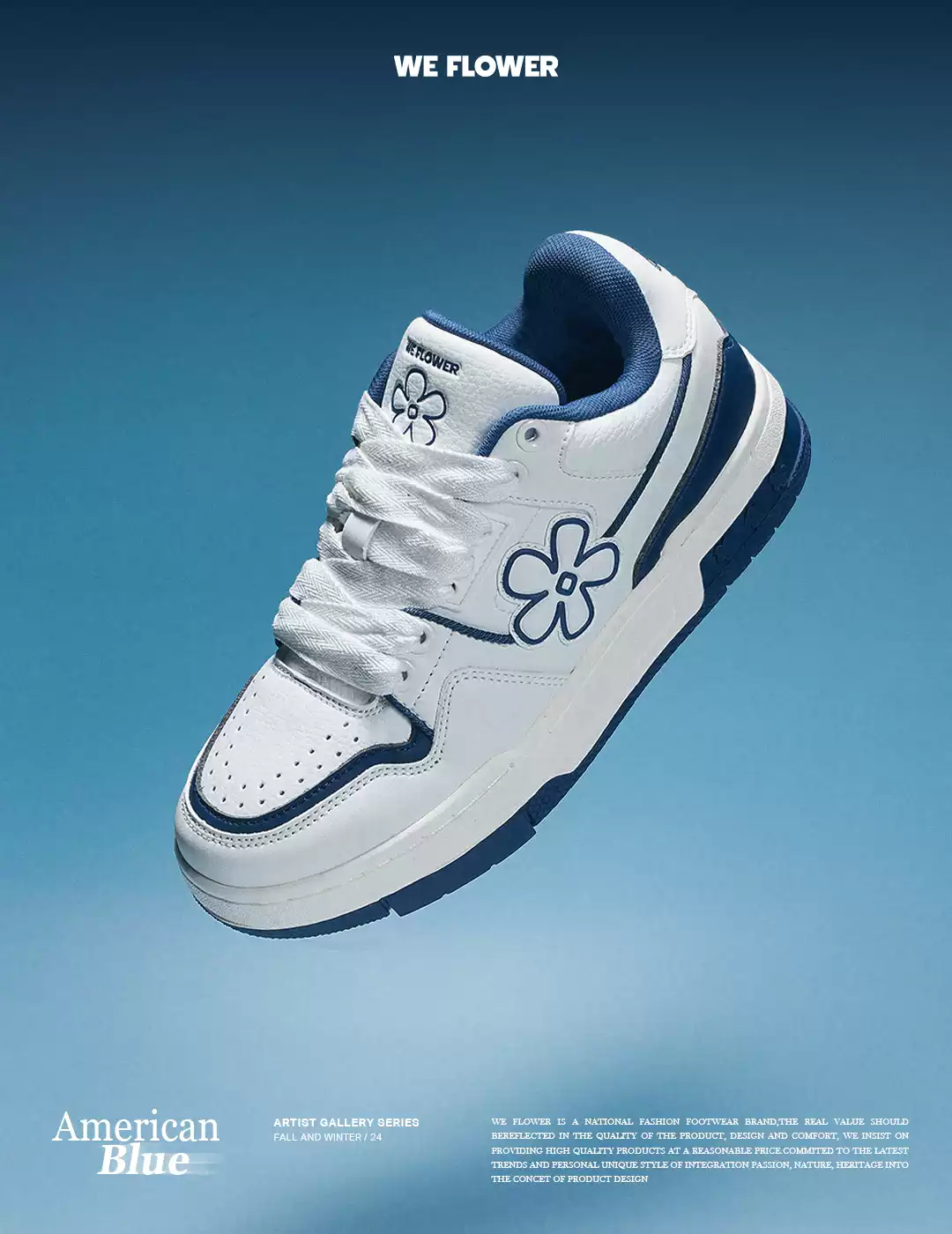 明星同款We flower小花鞋 国潮春夏款圆头低跟休闲板鞋