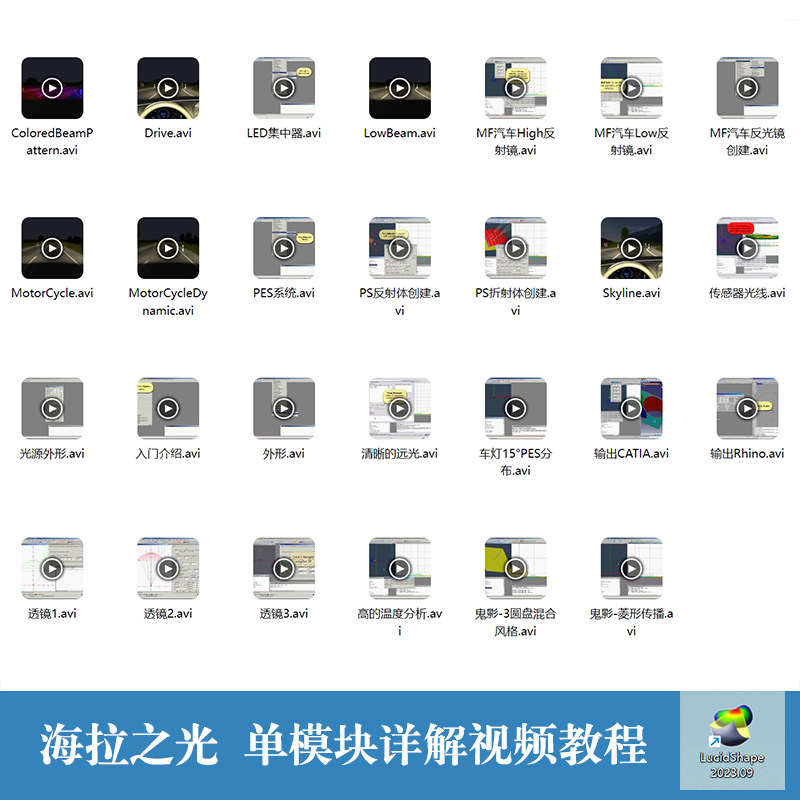 海拉之光 Lucidshape光学设计 汽车灯标准 视频学习教程资料