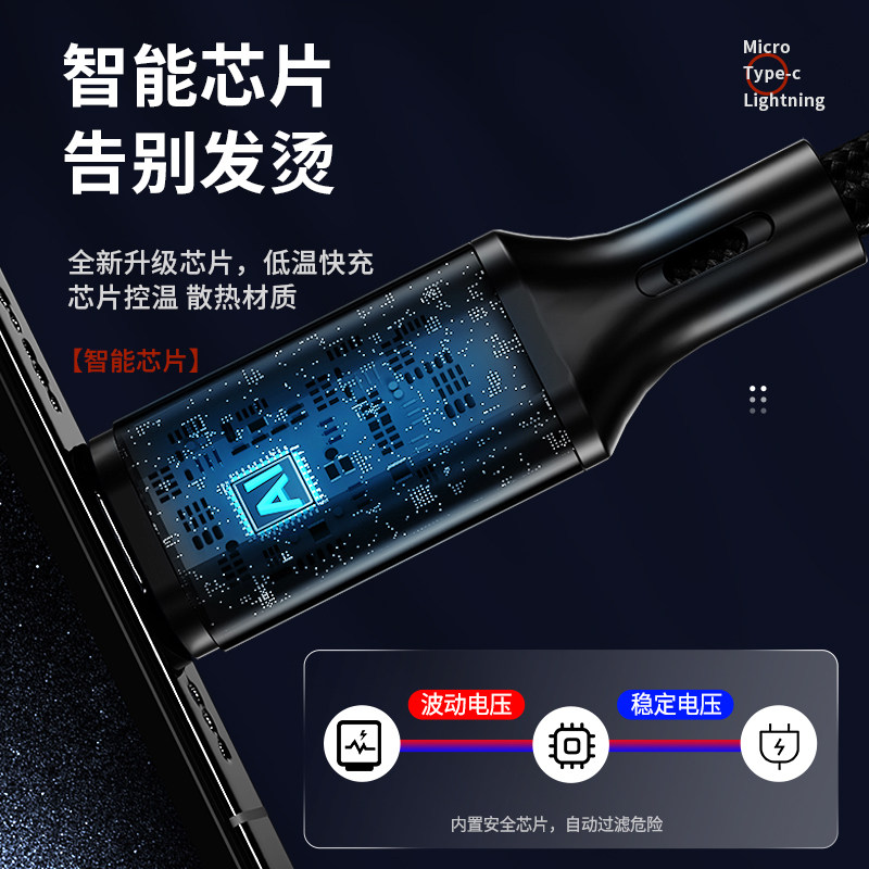 一拖二120W超级快充数据线，拯救你的电量焦虑症！华为Mate30/40、小米、苹果15全搞定！-手机数据线-淘宝好物网