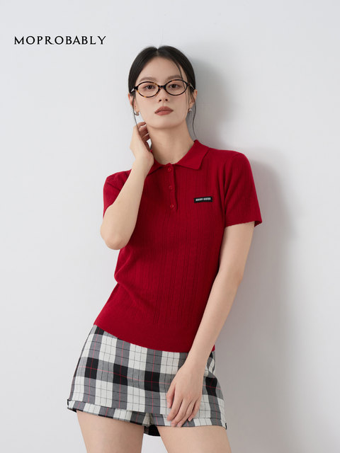 Li Yunuo MPBY Smart Girls' School French Retro POLO Collar Pullover ...