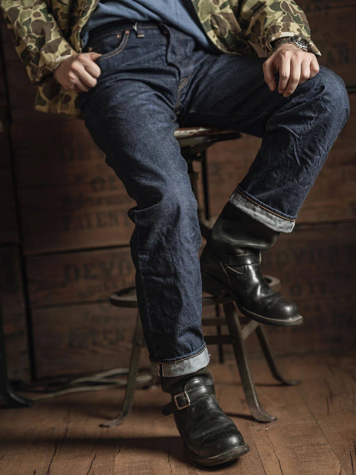 Bronson 47801XX Jeans Rigid Straight Fit Men Rugged Workwear-Taobao