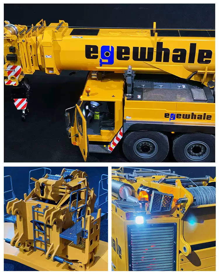 巨目鲸1 14黄色厂版遥控吊车 全地形六轴D1350模型