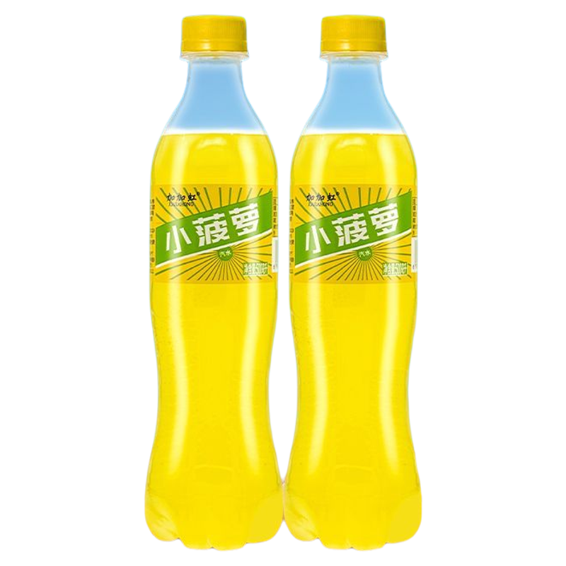 小鳳梨汽水500ml果味汽水無糖碳酸飲料0卡0脂0糖鳳梨味宿舍小飲料