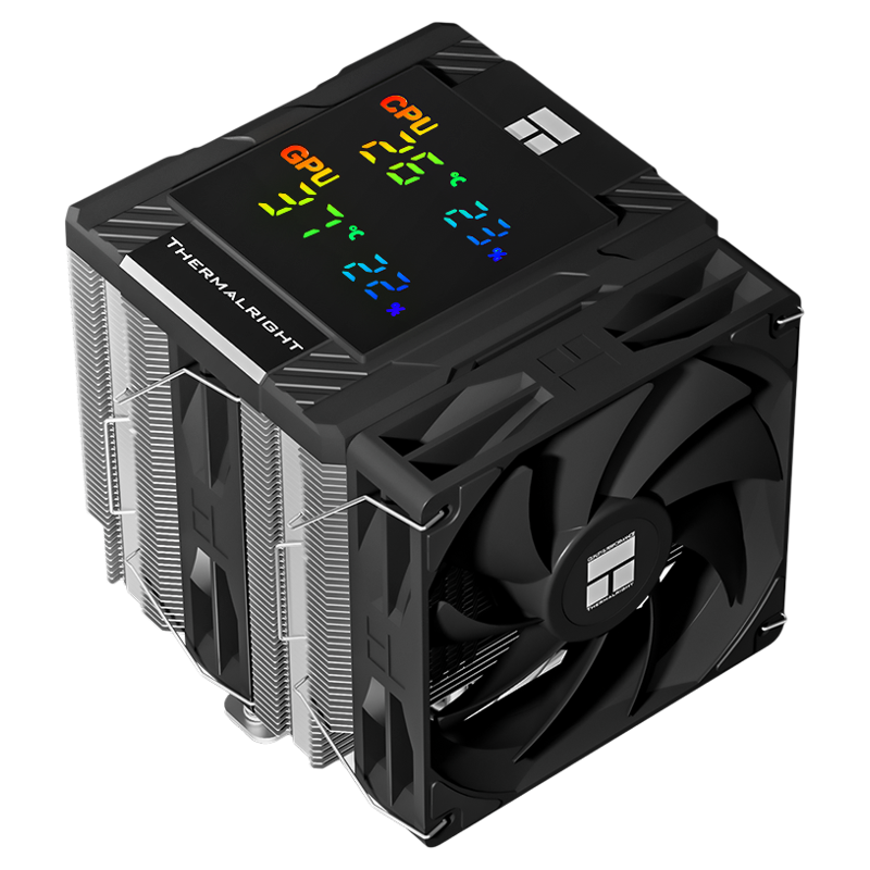 利民Thermalright PA 120 Digital ARGB BLACK数显屏风冷散热器